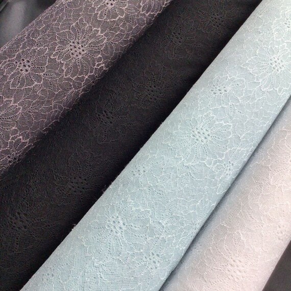 Crewel Elastic wide fabric 140 cm wide Elastic lace fabric with graphic ...