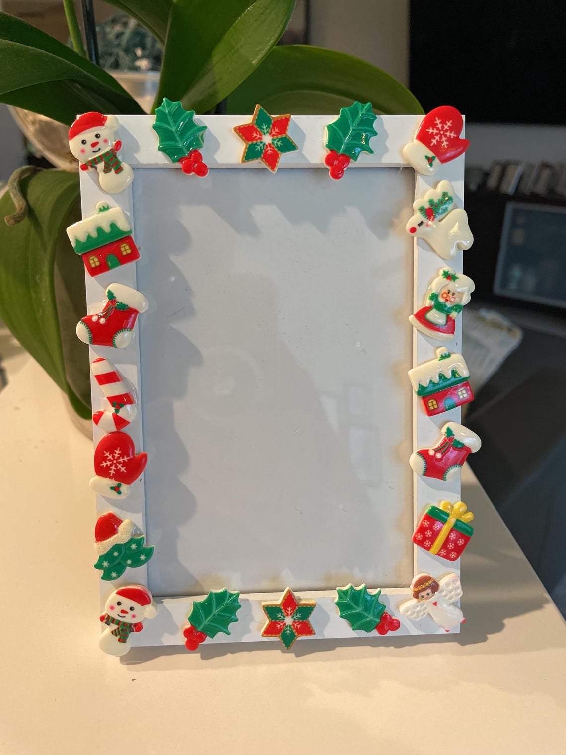 4x6 White Picture Frame With Mix of Holiday Decals - Etsy
