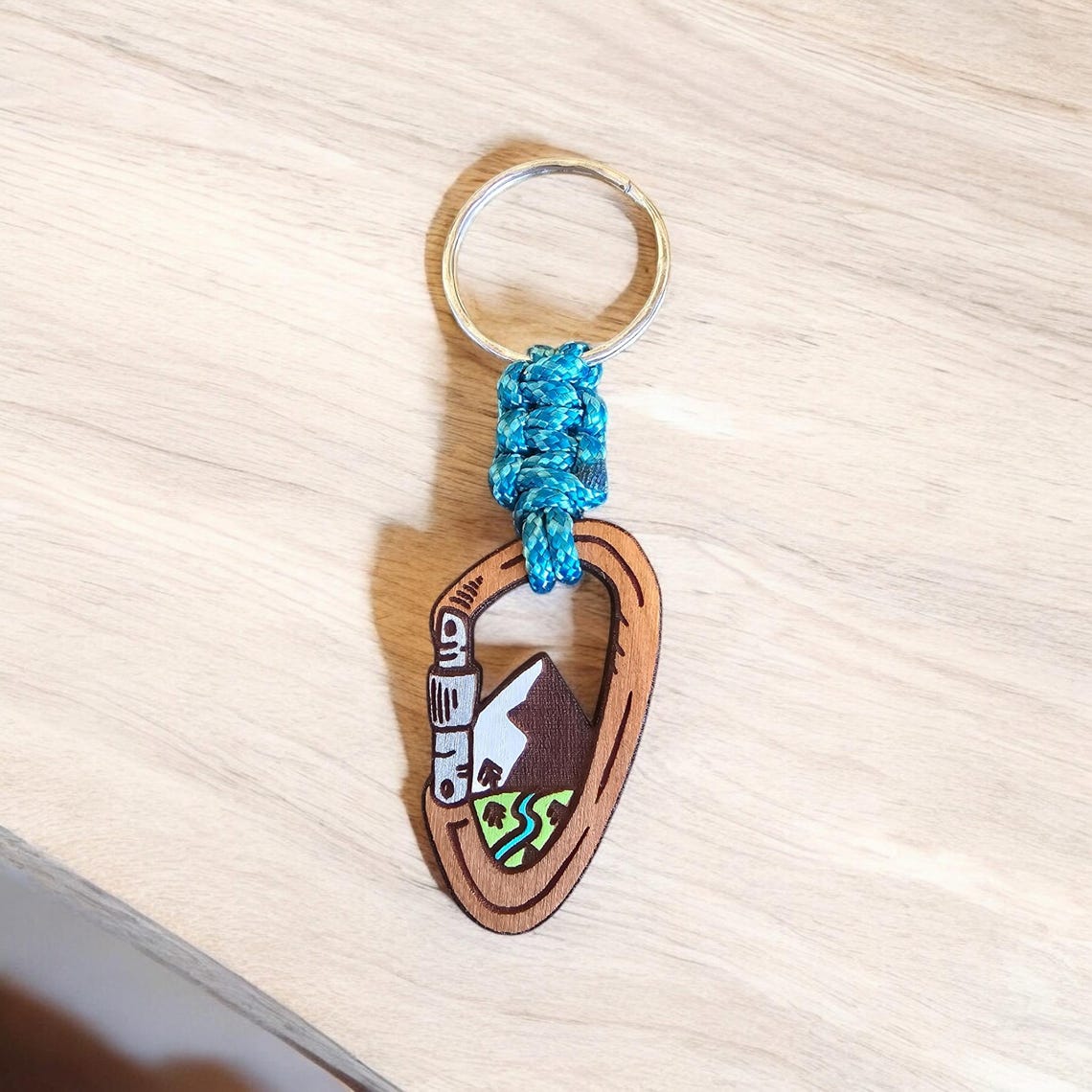 Handmade Wooden Carabiner Keychain – Climbing Gift - Etsy