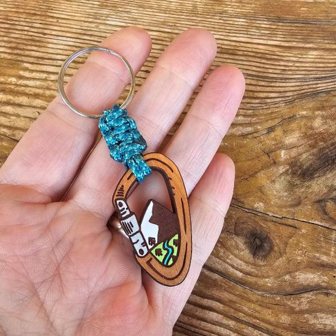 Handmade Wooden Carabiner Keychain – Climbing Gift - Etsy