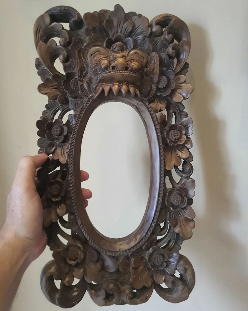 Bali Barong Carved Mirror Frame A Touch of Balinese Elegance - Etsy