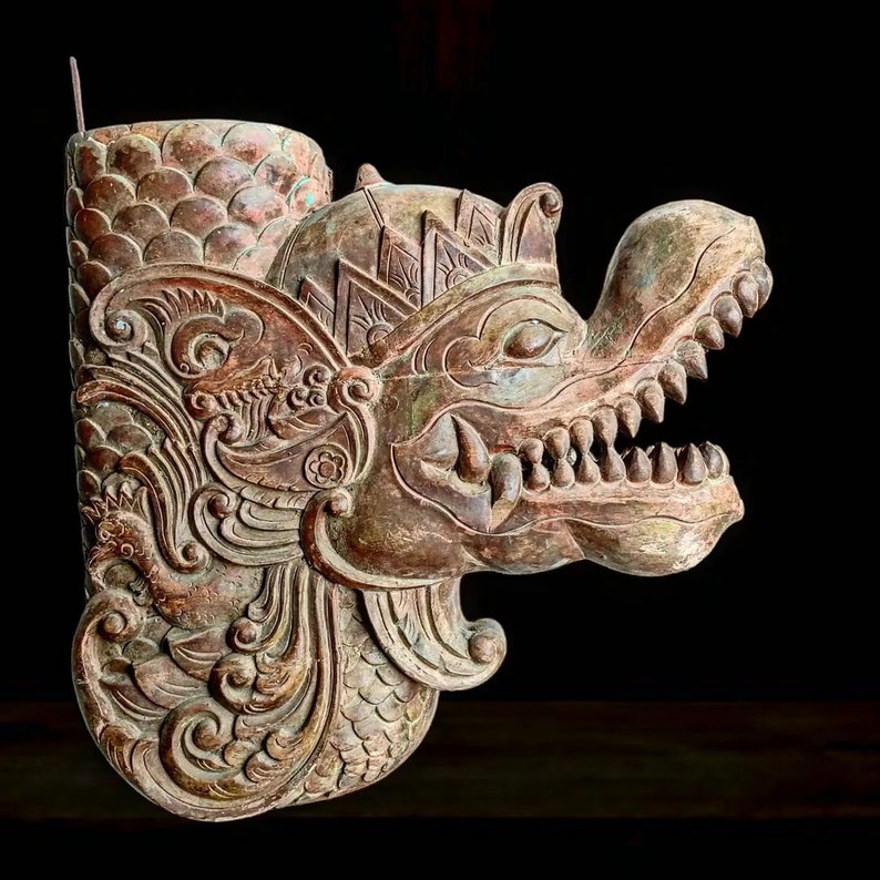 Original Javanese Dragon Head Statue Former Interior of an Old Javanese ...