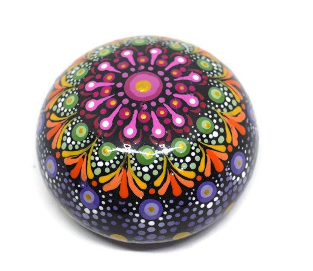 Hand Painted Mandala Meditation Stone Art Stone Dot Art Painted Rock ...