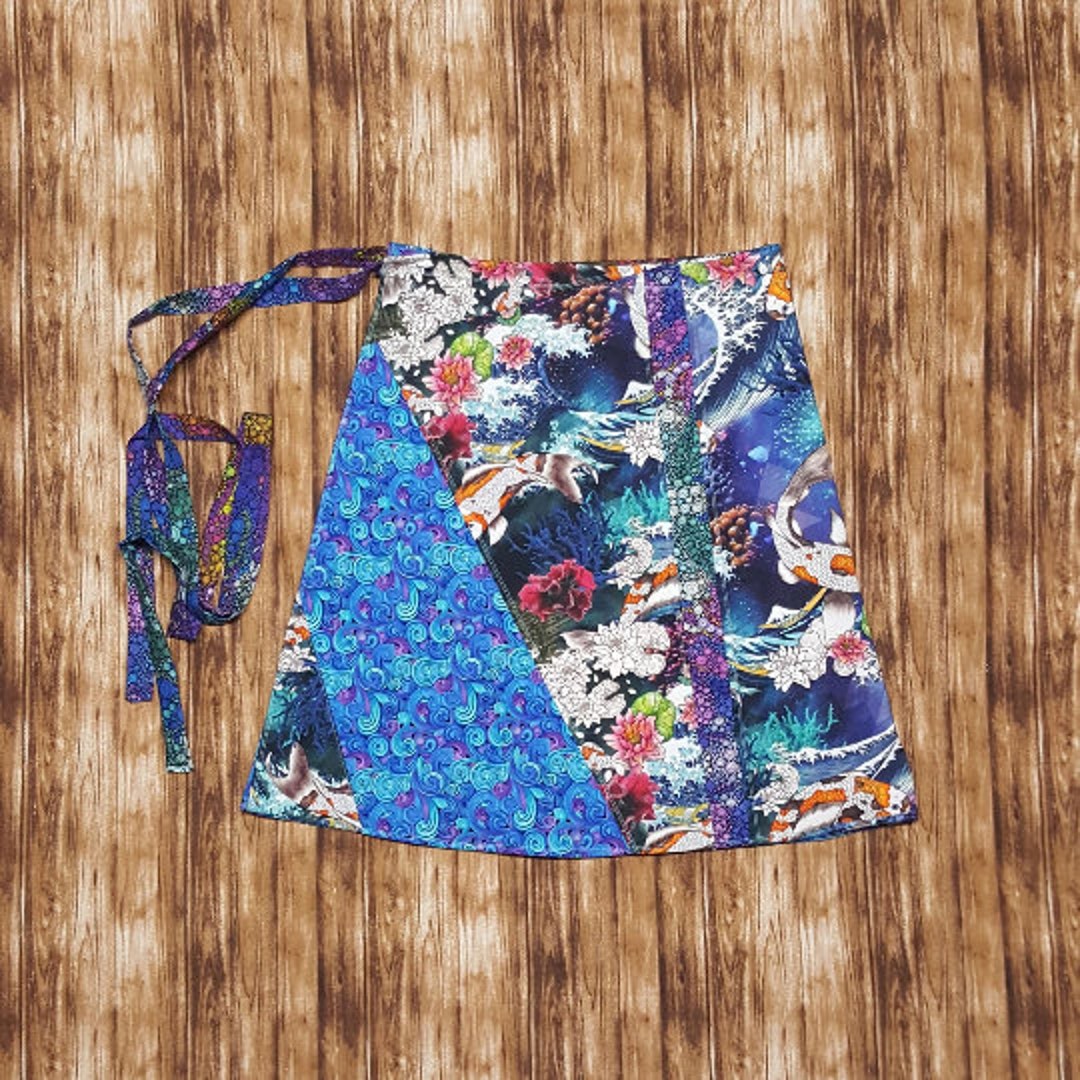 Koi Fish Pond Life Wrap Skirt Fits Sizes XL to 2XL, Multi Color ...