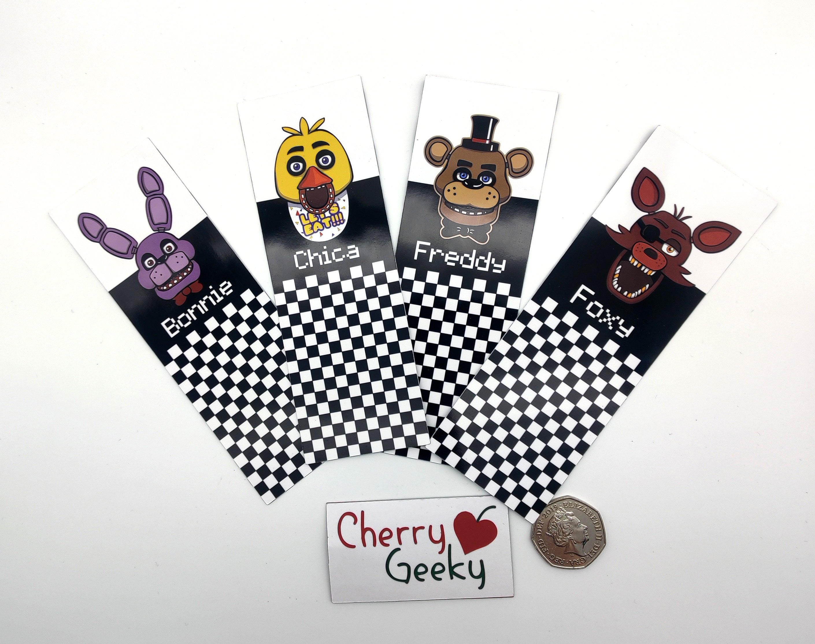 FNAF bookmarks glossy printed card book marks inspired by | Etsy