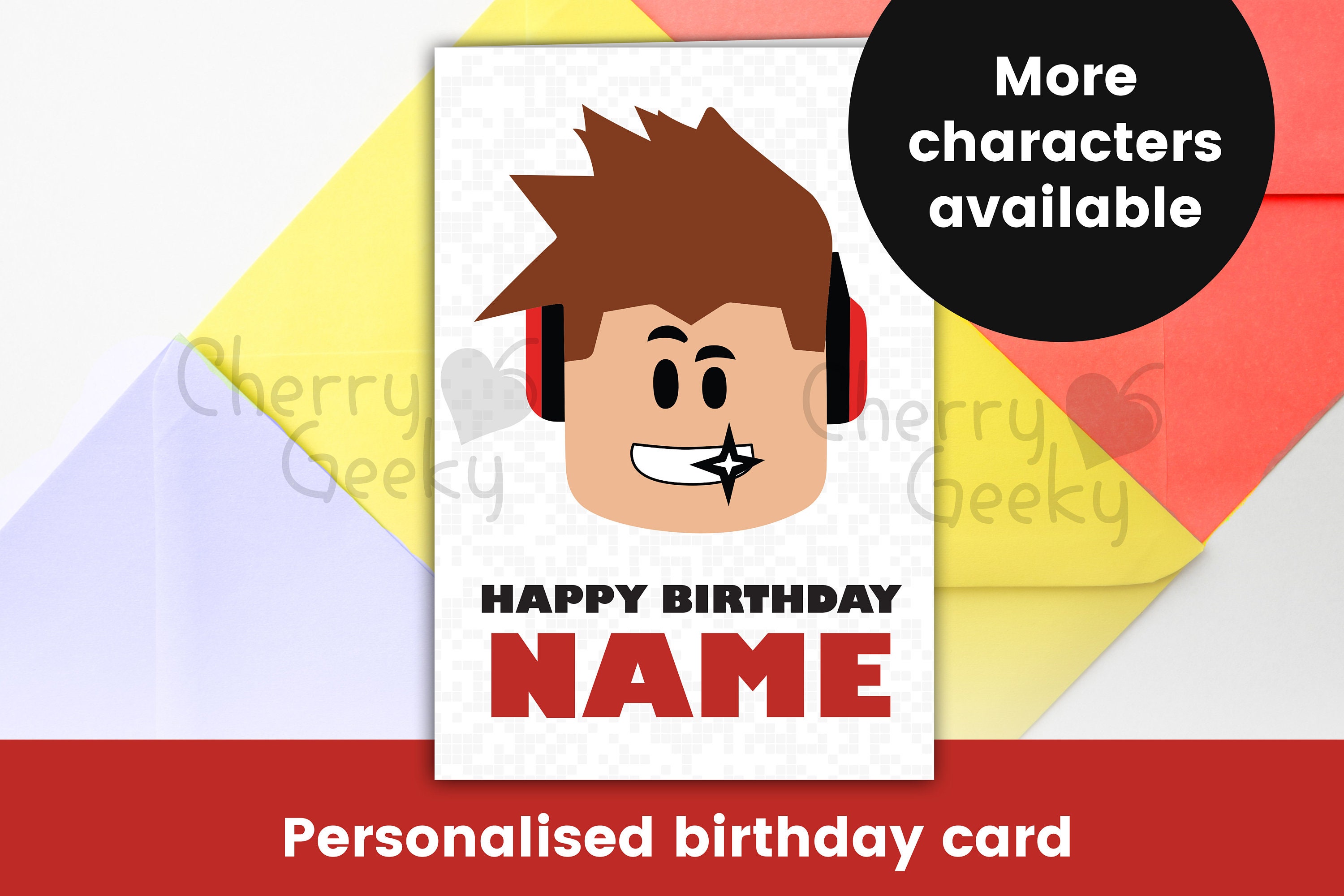 Personalised Roblox Birthday Card A5 With Envelope Your - Etsy UK