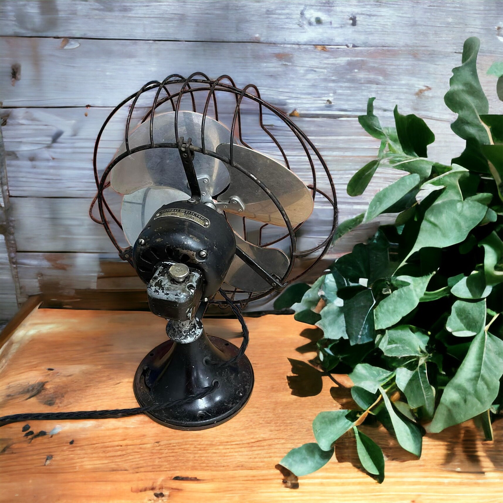 Vintage GE Desk Fan - Working Rewired With New Braided Cloth Wire ...
