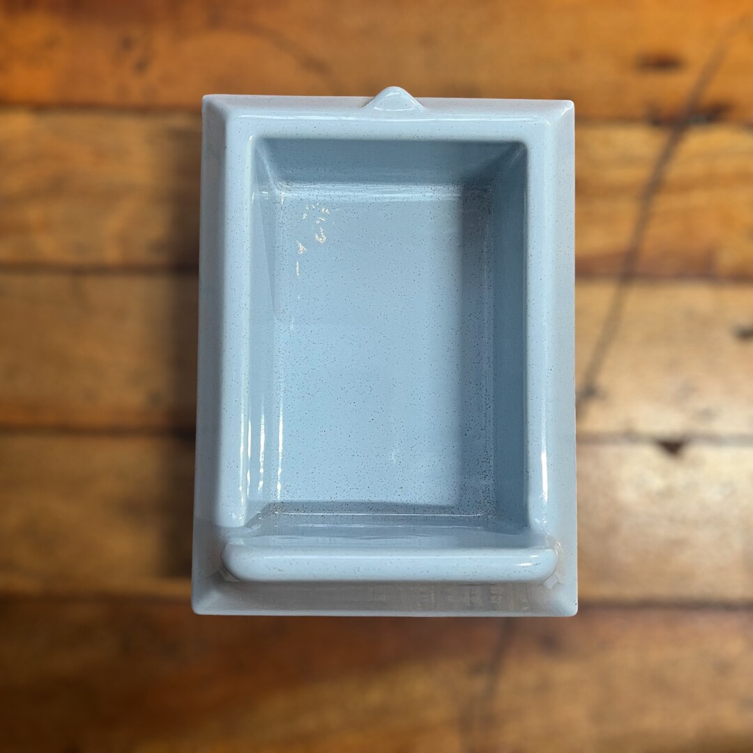 Vintage Blue Porcelain Tile-in Soap Dish - Etsy