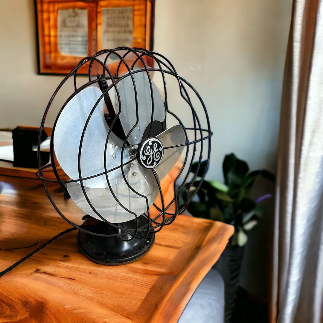 Vintage GE Desk Fan - Working Rewired With New Braided Cloth Wire ...