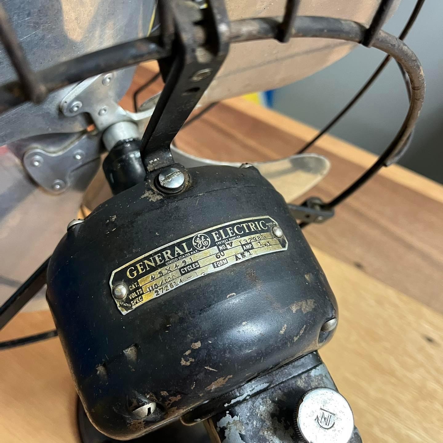 Vintage GE Desk Fan - Working Rewired With New Braided Cloth Wire ...