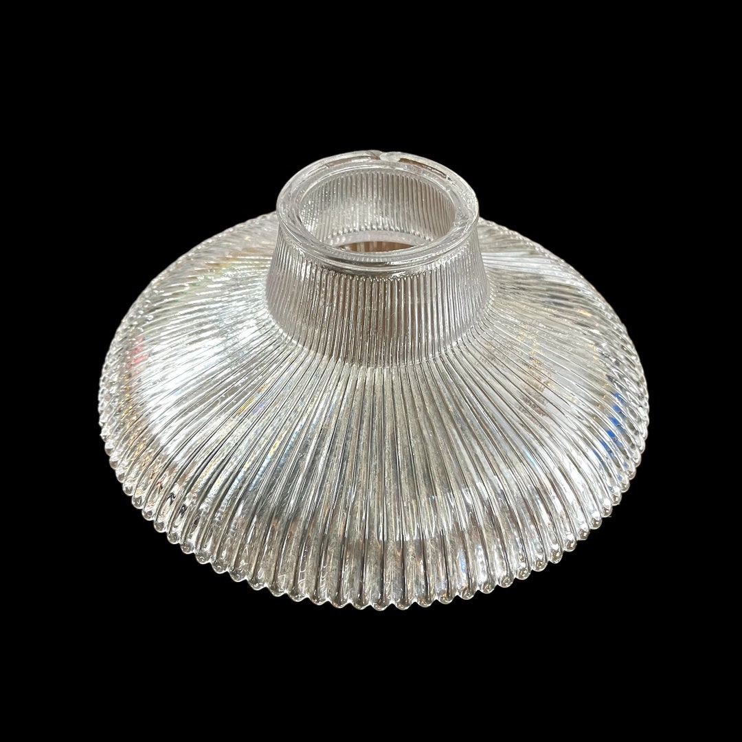Antique Clear Glass Prismatic Holophane Shade Pendant - Etsy