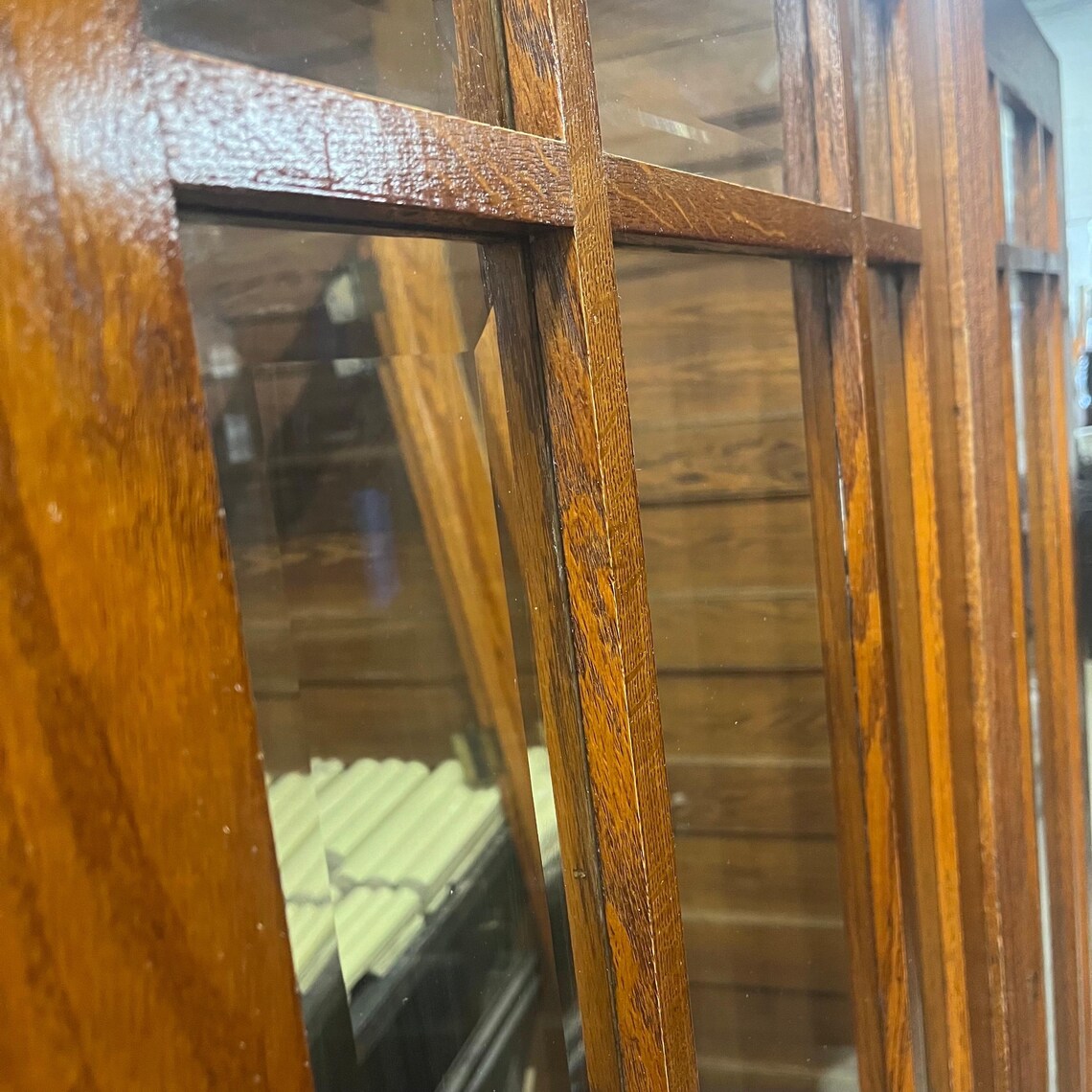 Antique Oak French Doors With Beveled Glass Includes Frame - Etsy