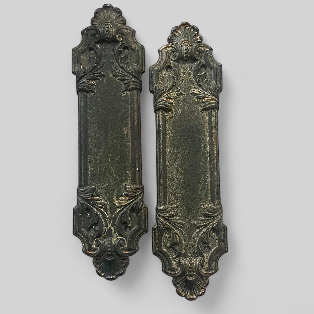 Pair of Antique Cast Iron Push Plates - Etsy