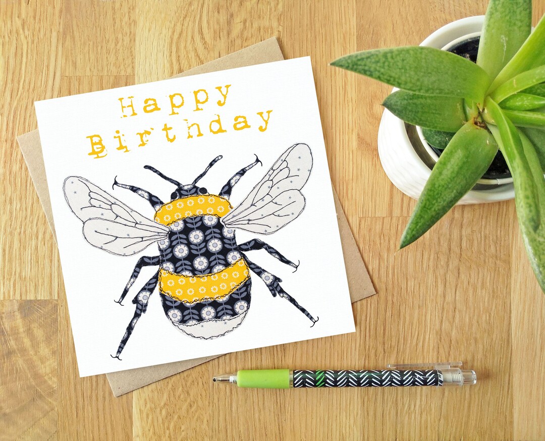 Happbee Birthday Blank Greeting Card Free Motion - Etsy