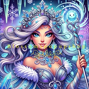 Mystical Fantasy Queen Light Blue PNG - Etsy