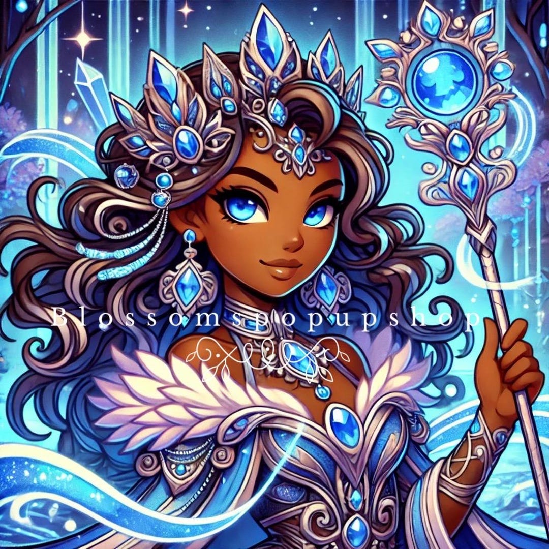 Mystical Fantasy Queen Mixed Blue PNG - Etsy