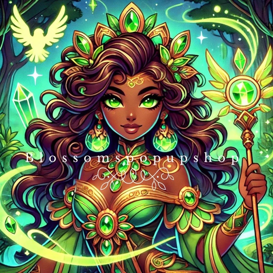 Mystical Fantasy Queen Green PNG - Etsy