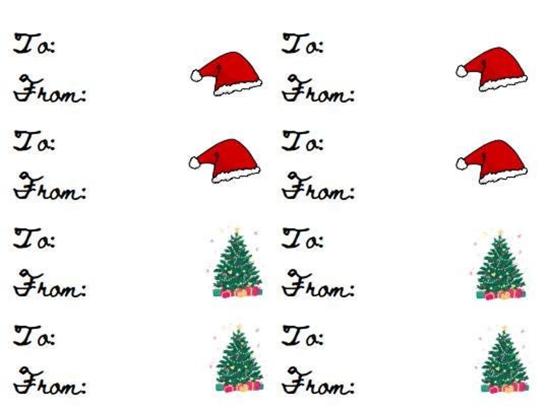Self Stick Christmas Gift Tags - Print Yourself! - Etsy