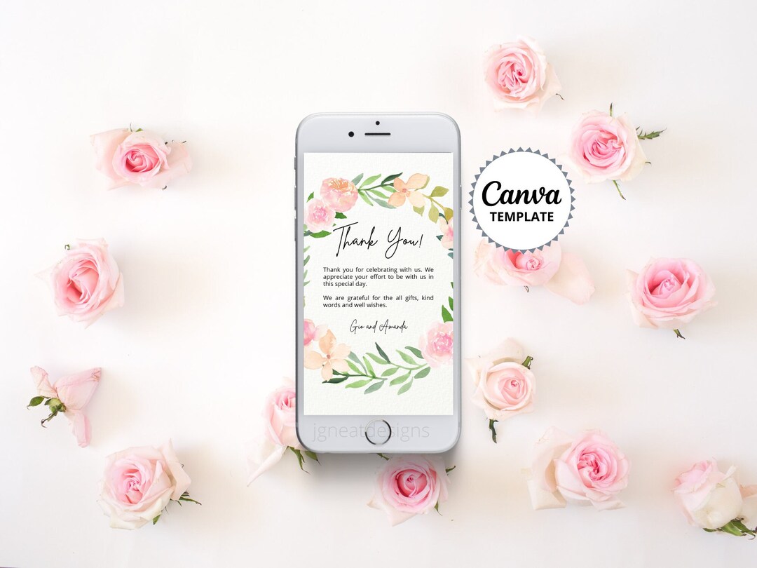 Thank You Mobile Template Appreciation Message Template for - Etsy