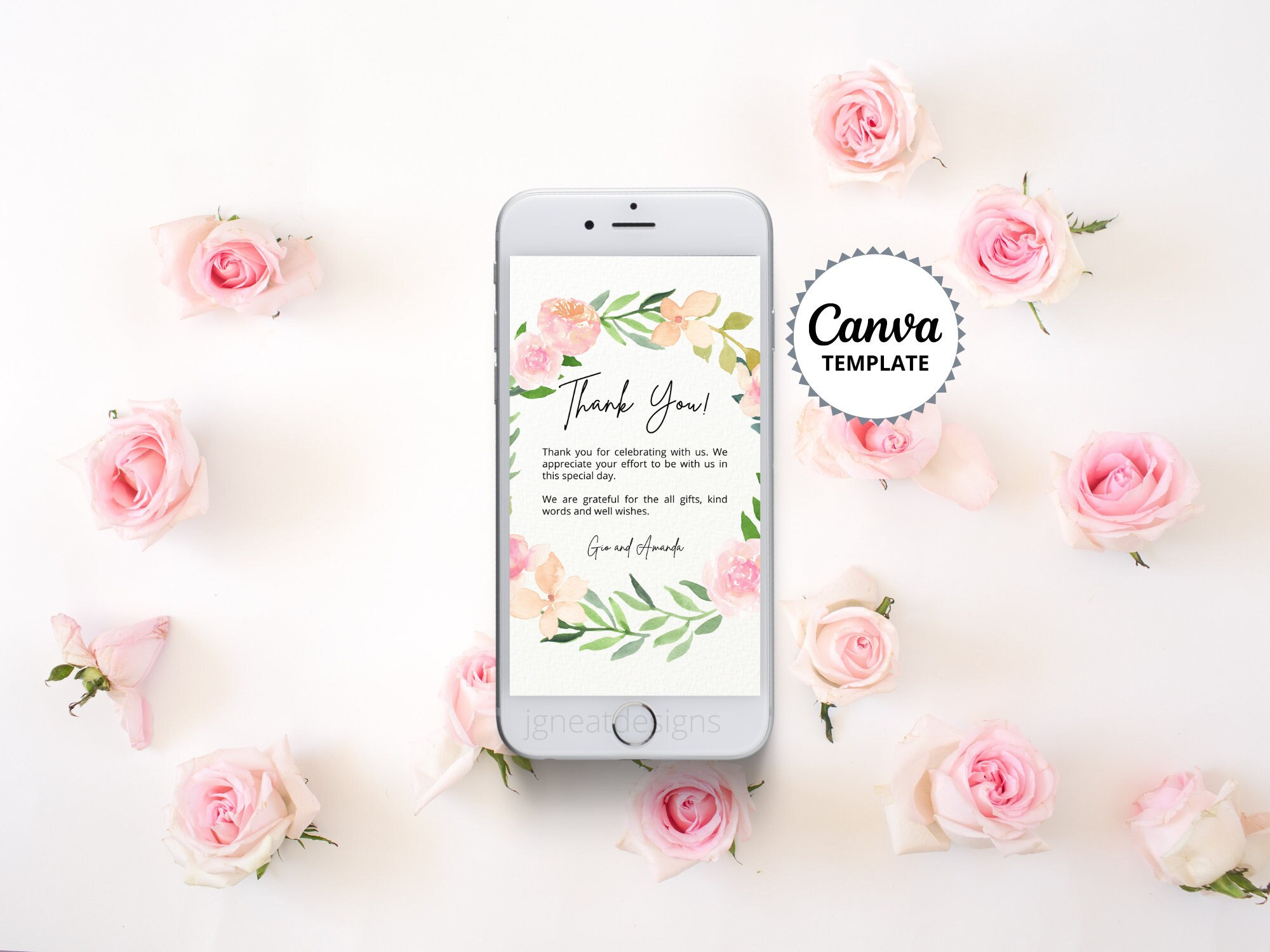 Thank You Mobile Template Appreciation Message Template for - Etsy