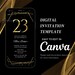 23rd Birthday Digital Invitation, Canva Template, Editable Invite ...