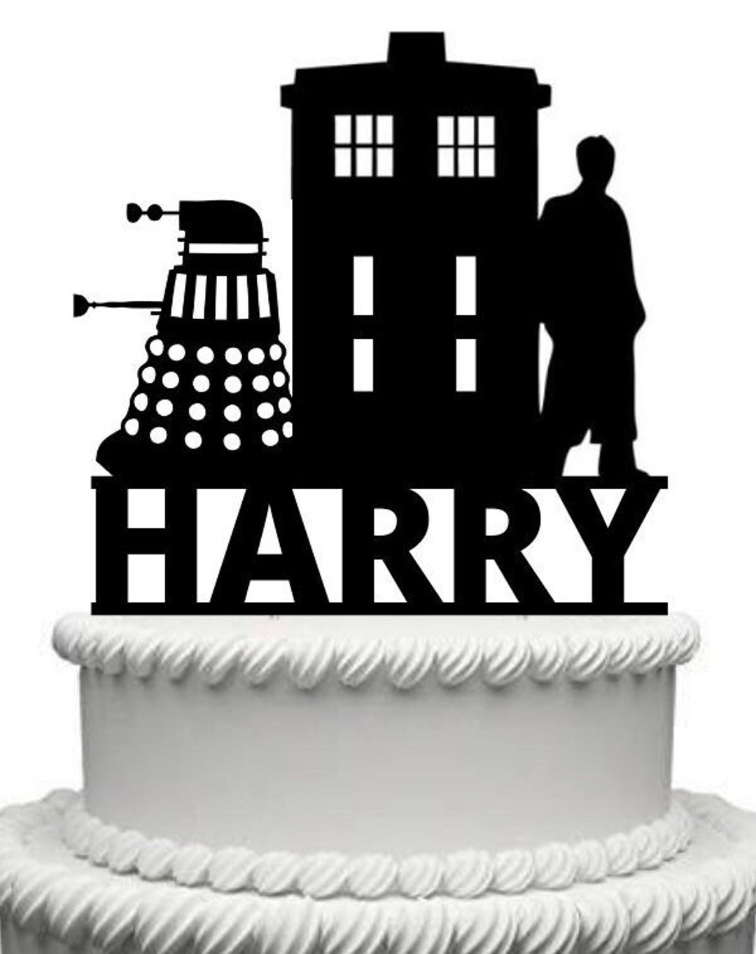 Personalised Dr Who Dalek and Tardis Gloss Acrylic Cake Topper - Etsy