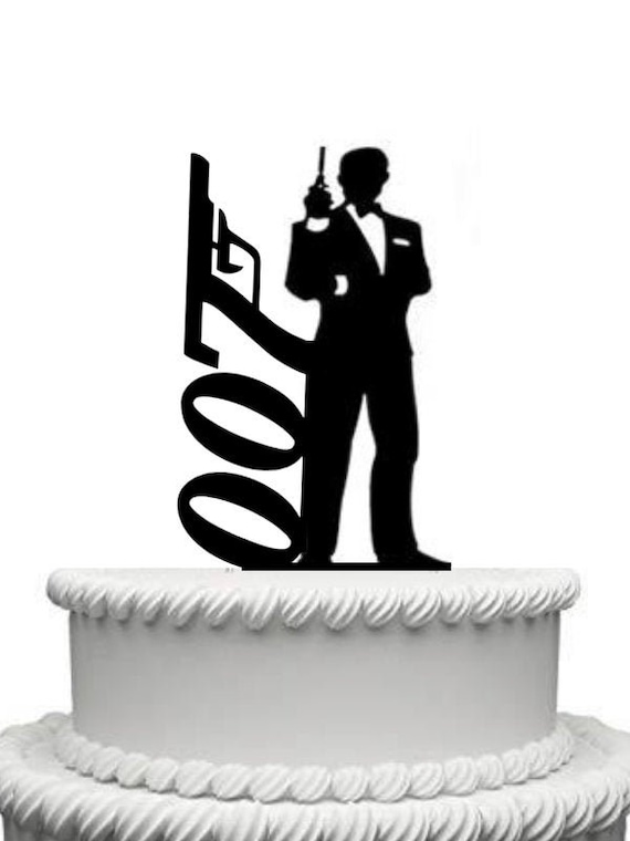 James Bond 007 Black Gloss Acrylic Cake Topper | Etsy