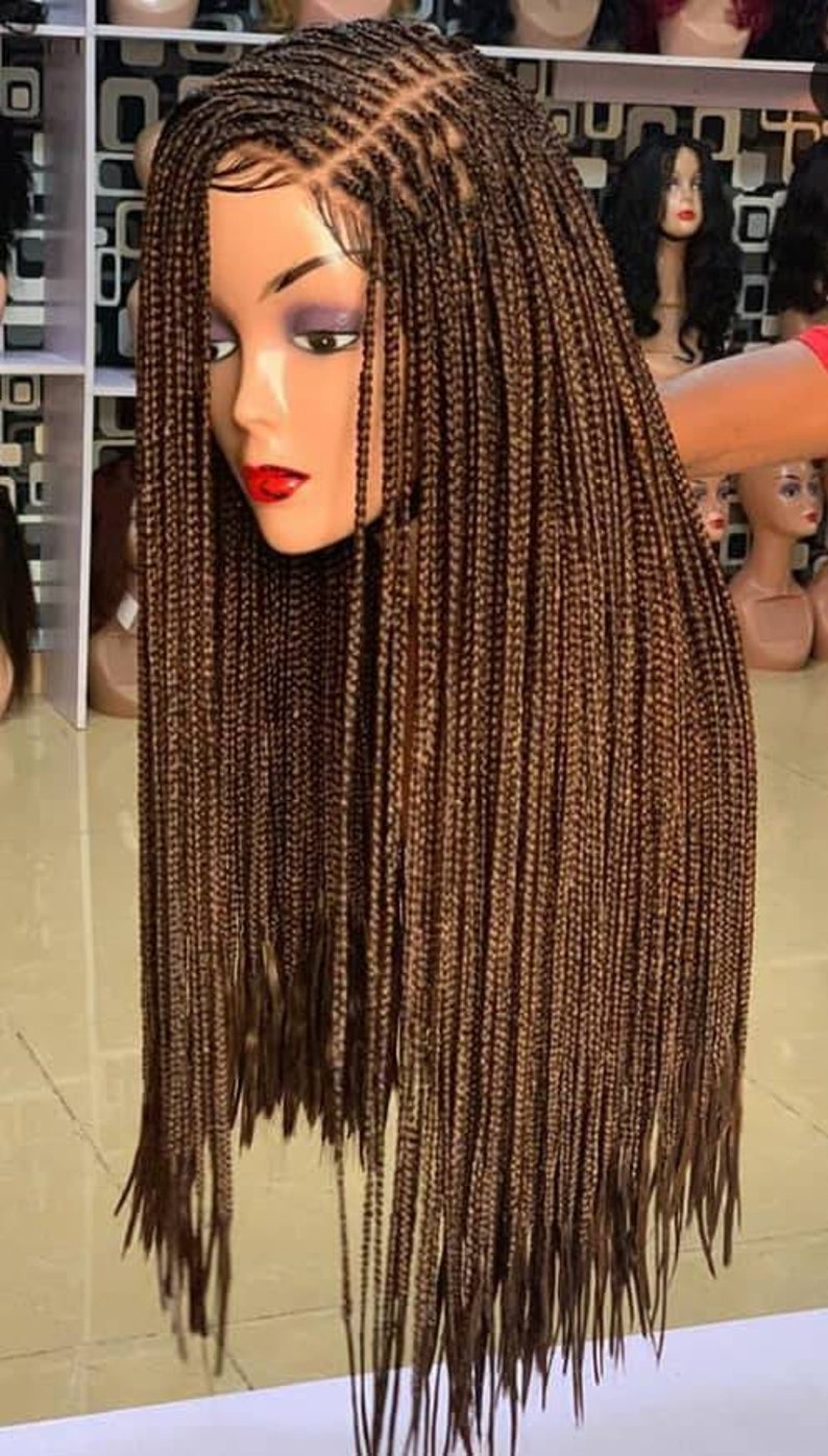 Micro Box Braids Wig Knotless Braided Wigfull Lace Braid Etsy