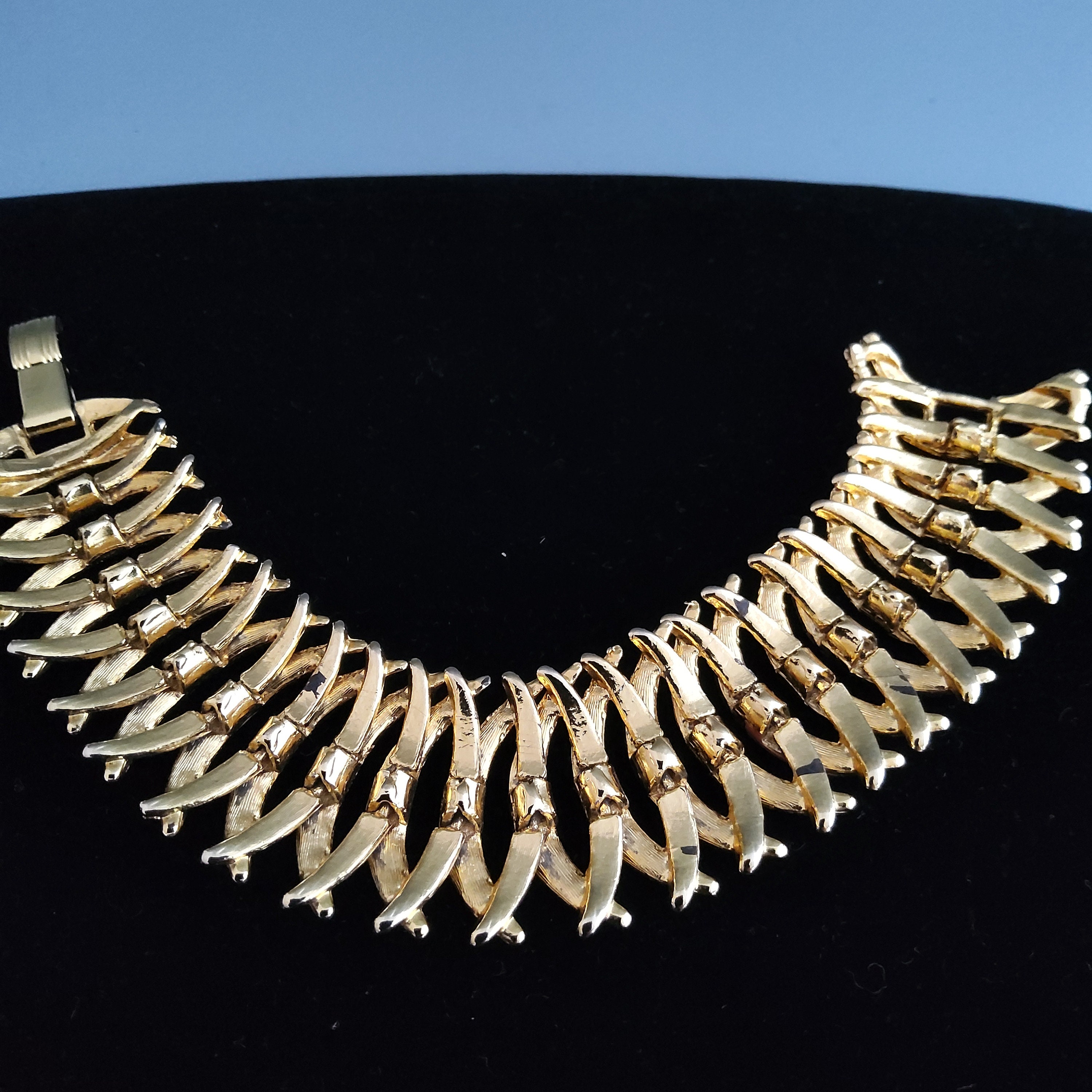 1980s Vintage Statement Crescent Moon Style Link Bracelet With - Etsy