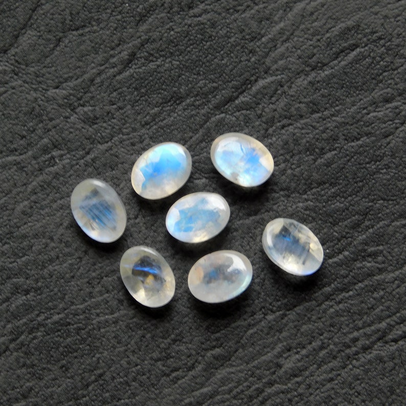 100% Natural AAA++ Rainbow Moonstone Gemstone Faceted Rose Cut ,blue ...