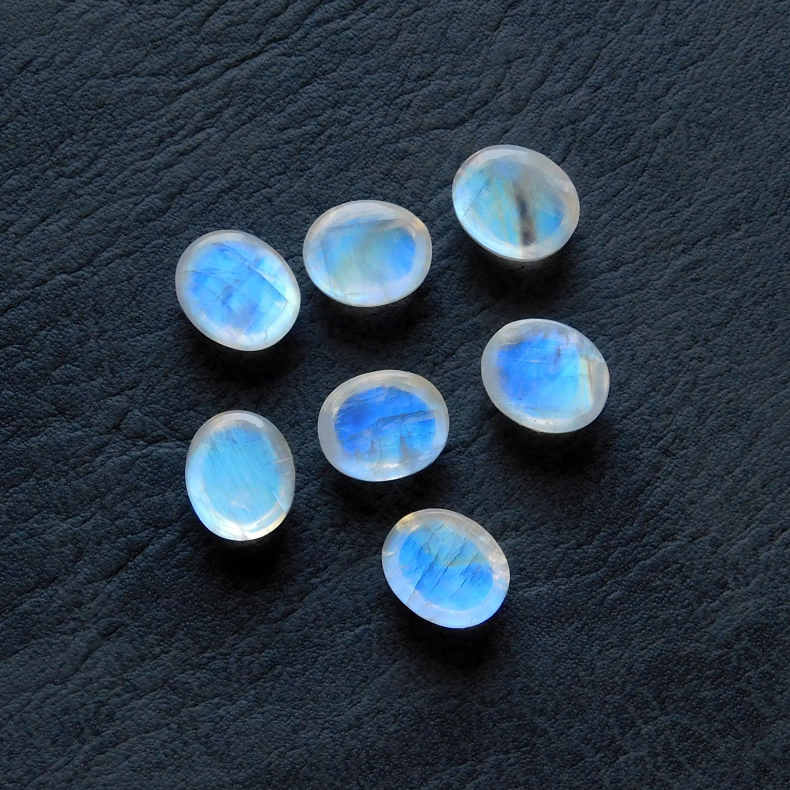 2pecs Aaa+++100%natural Rainbow Moonstone Cabochon Gemstone,stunning ...