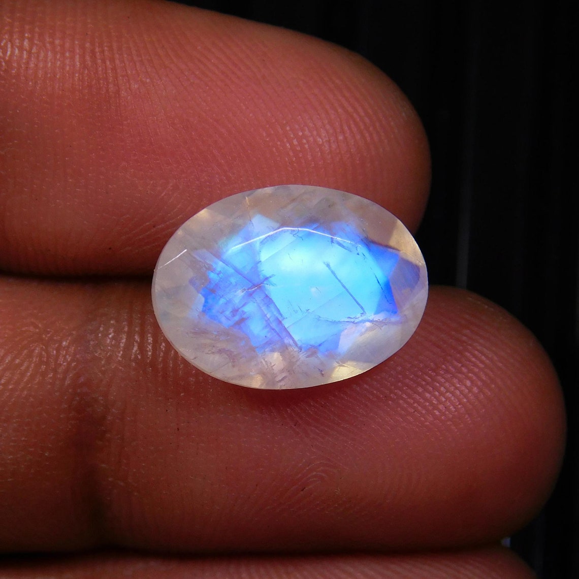 Top Aaa+++rainbow Moonstone Gemstone Faceted Cut, Awesome Beautiful ...