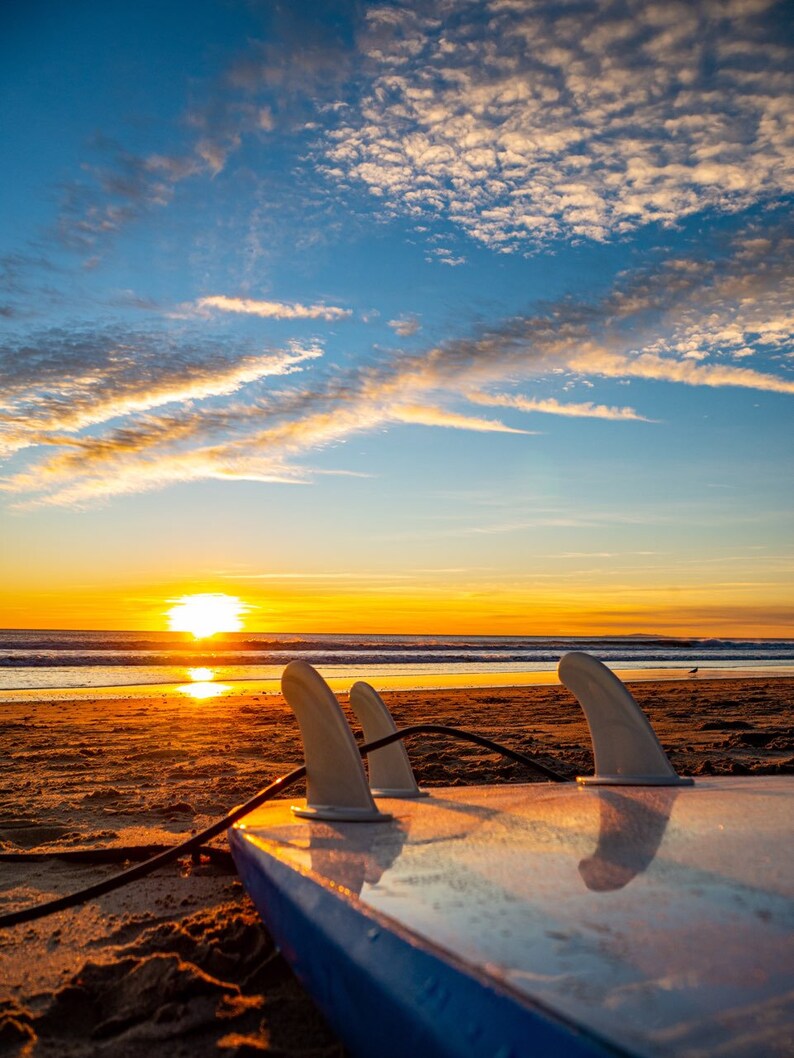 Surfboard at Sunset. - Etsy