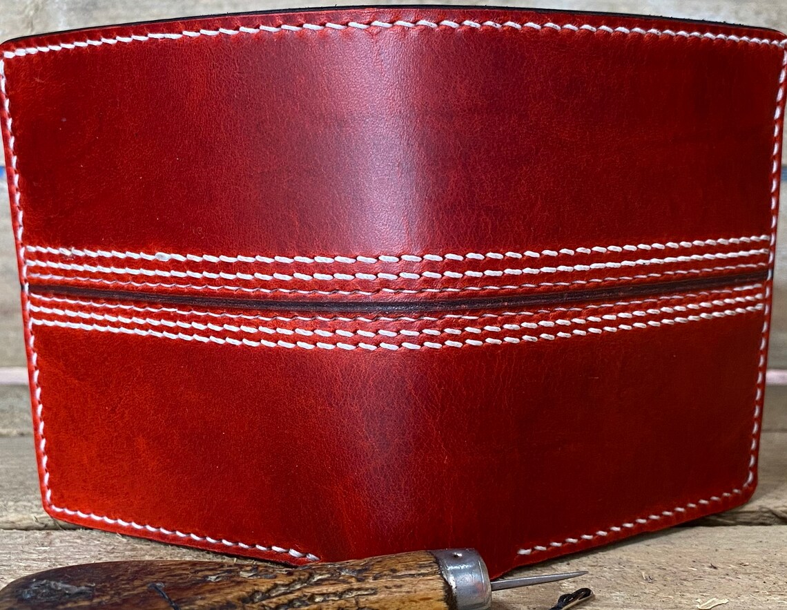 Leather Cricket Ball Wallet, "the Opener" Gents Leather Wallet ...