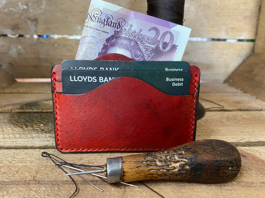 Leather Credit Card Wallet, Minimalist Wallet, English Made, Hand Sewn ...