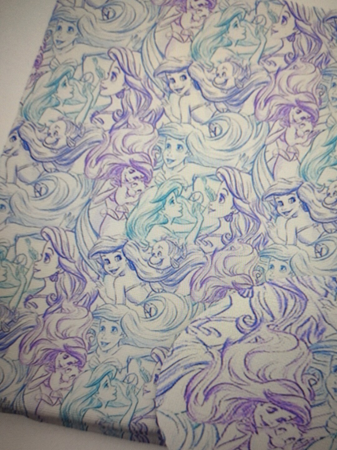 Ariel the Little Mermaid OVER30 Patterns Crib Sheet - Fitted Sheet ...