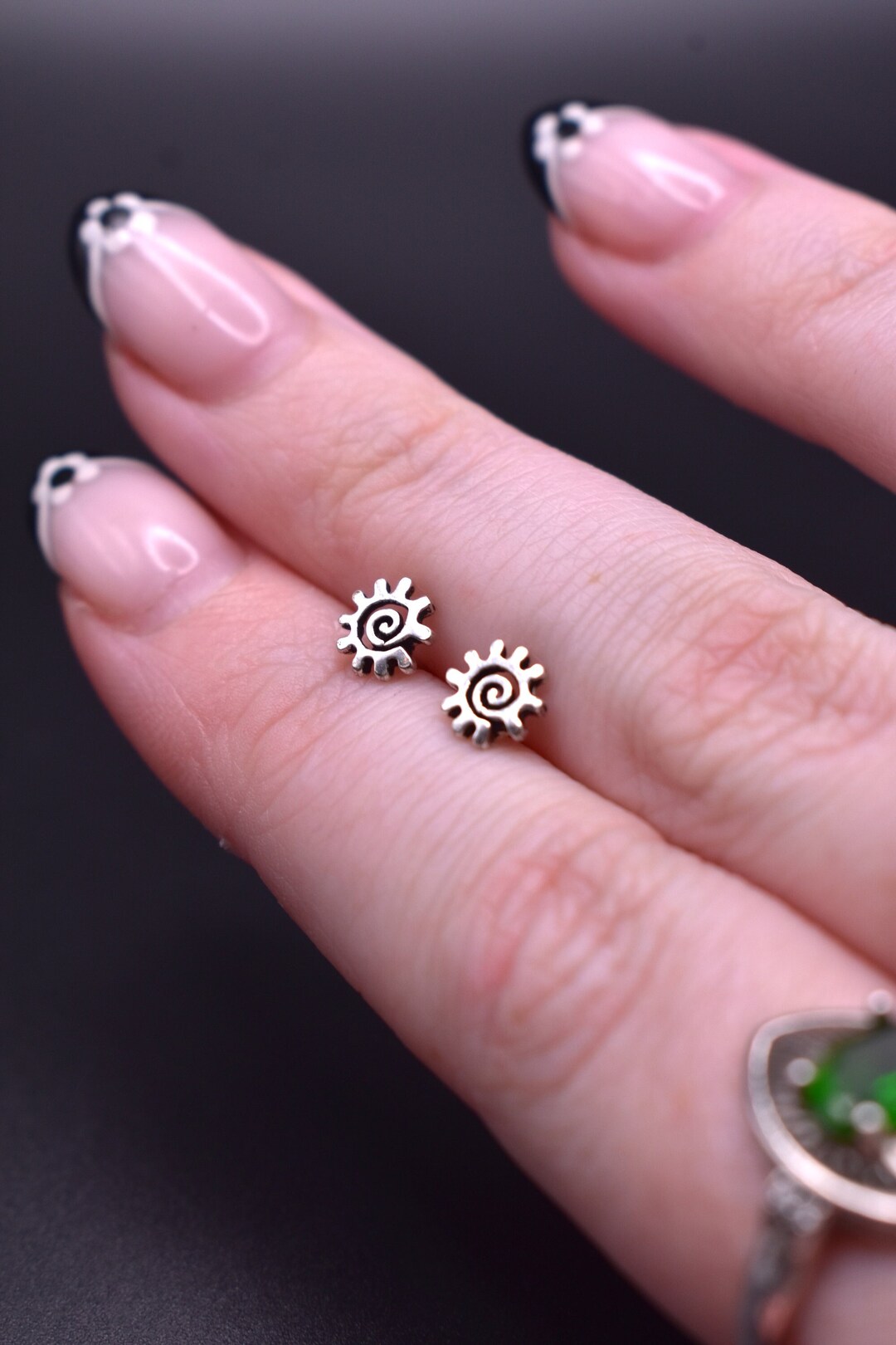 Spiral Cog Stud Earrings in 925 Sterling Silver - Etsy UK