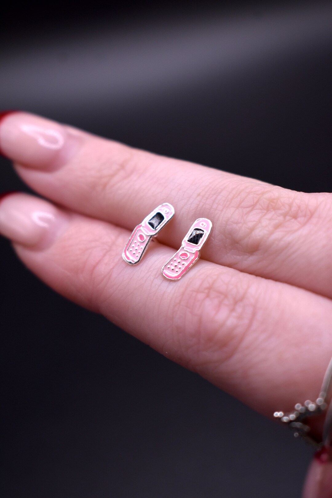 Y2K Flip Phone Stud Earrings in 925 Sterling Silver - Etsy