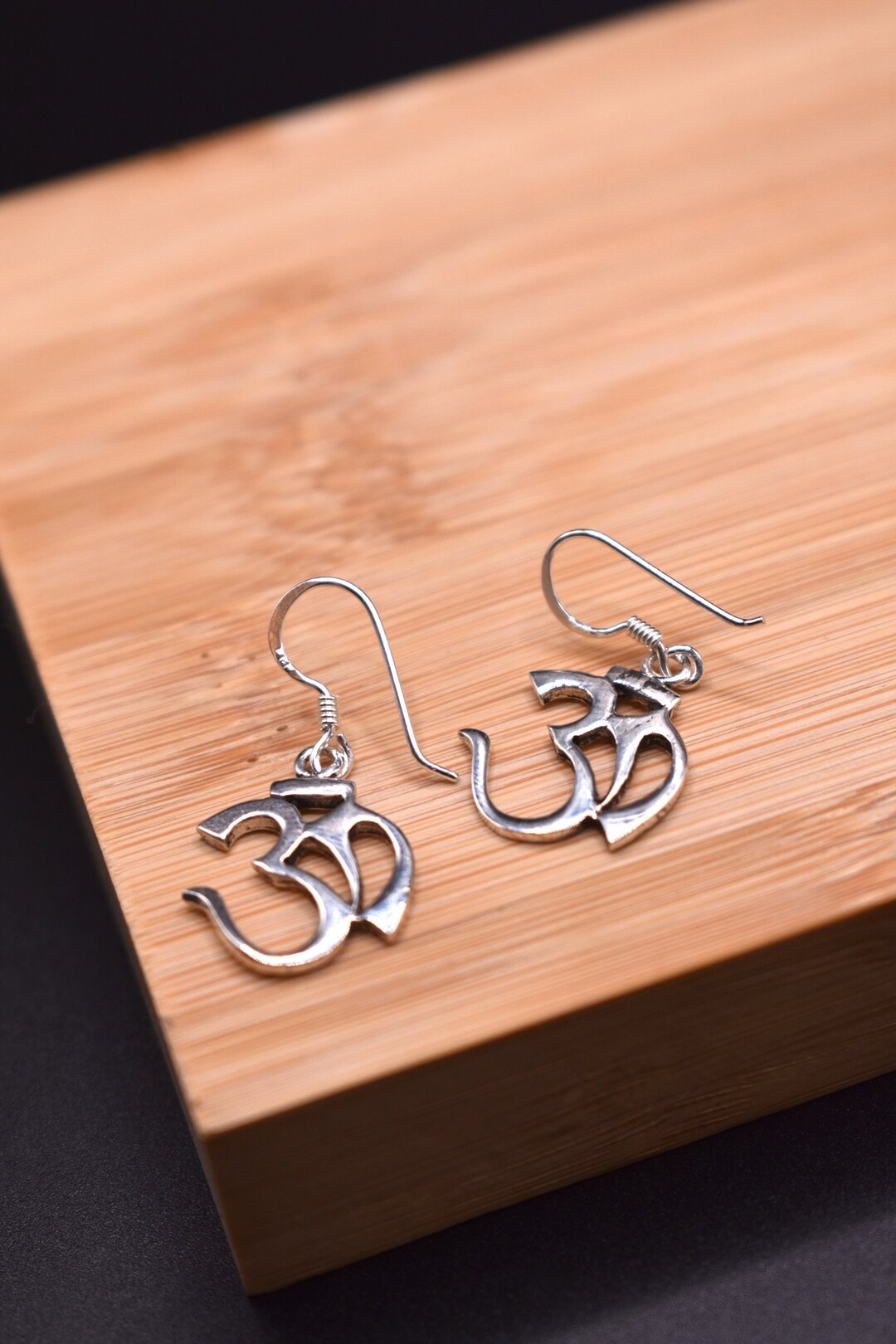 Ohm Symbol Drop Earrings in 925 Sterling Silver - Etsy