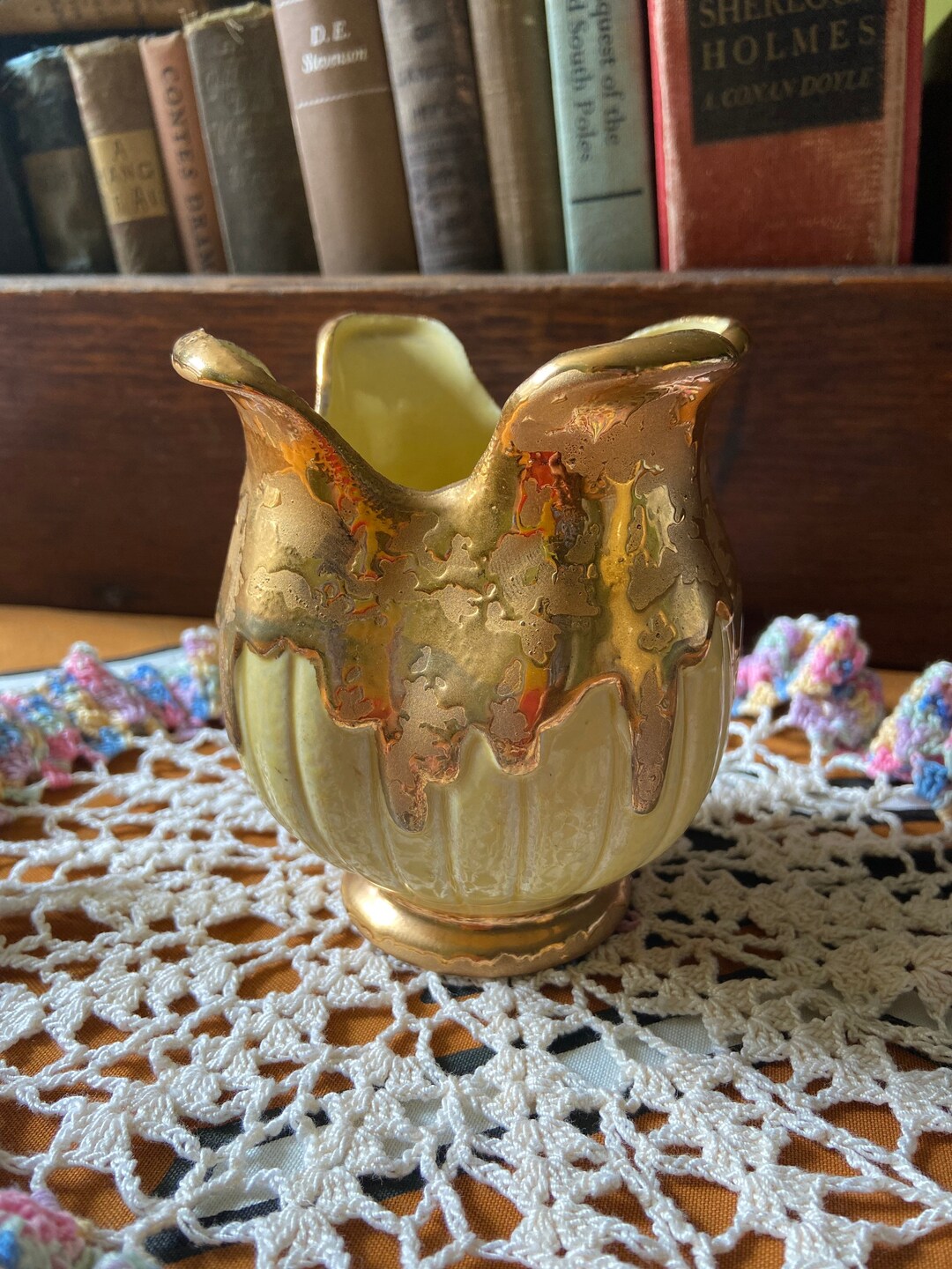 Vintage Gold and Yellow Tulip Shape Lusterware Vase - Etsy
