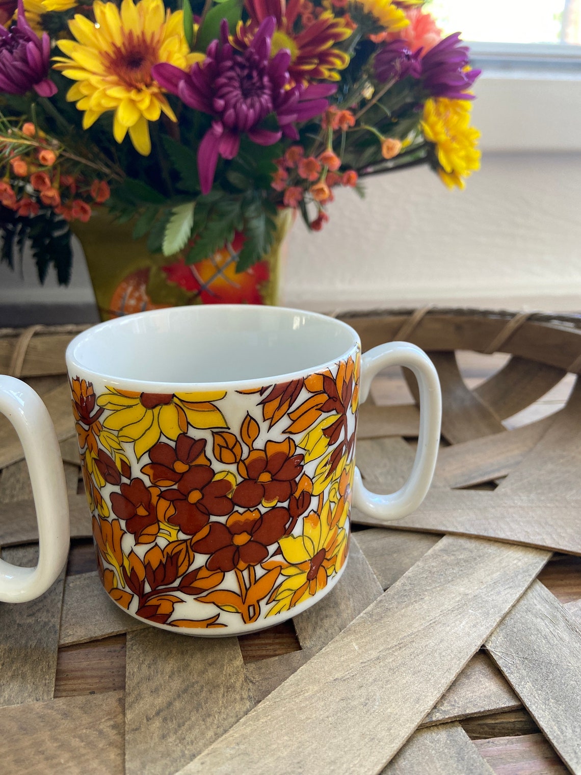 Vintage Floral Coffee Mugs - Etsy