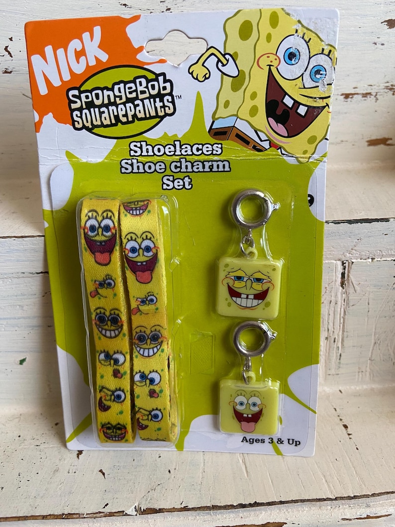 Spongebob Squarepants Shoelaces and Charm Set - Etsy