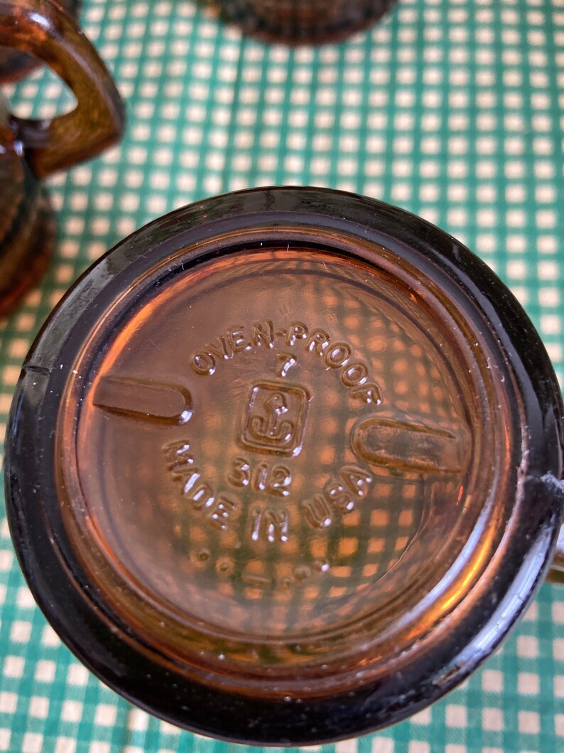 Vintage Anchor Hocking Brown Glass Mugs Stacking - Etsy
