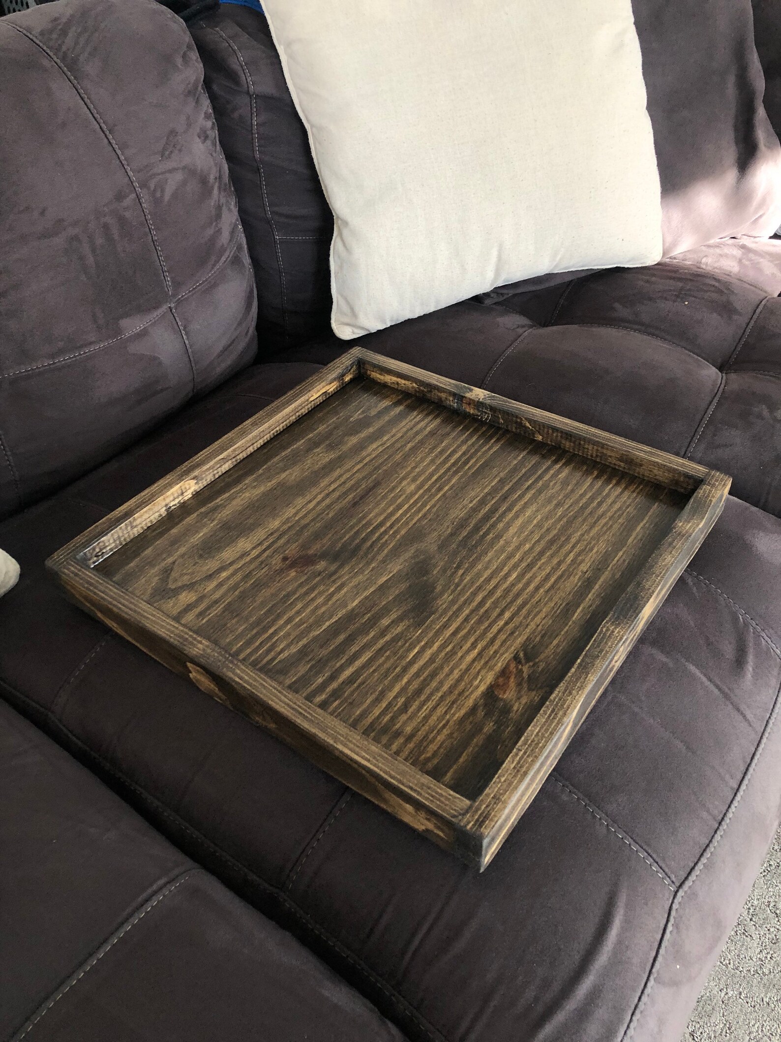 Wood Ottoman Tray Over-sized Ottoman Tray Ottoman Organizer | Etsy