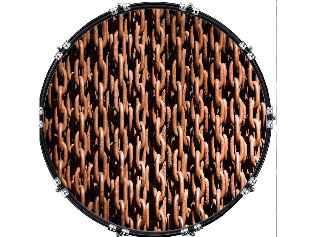 Custom Aquarian Bass Kick Drum Head Front Drumskin Chains 1 - Etsy