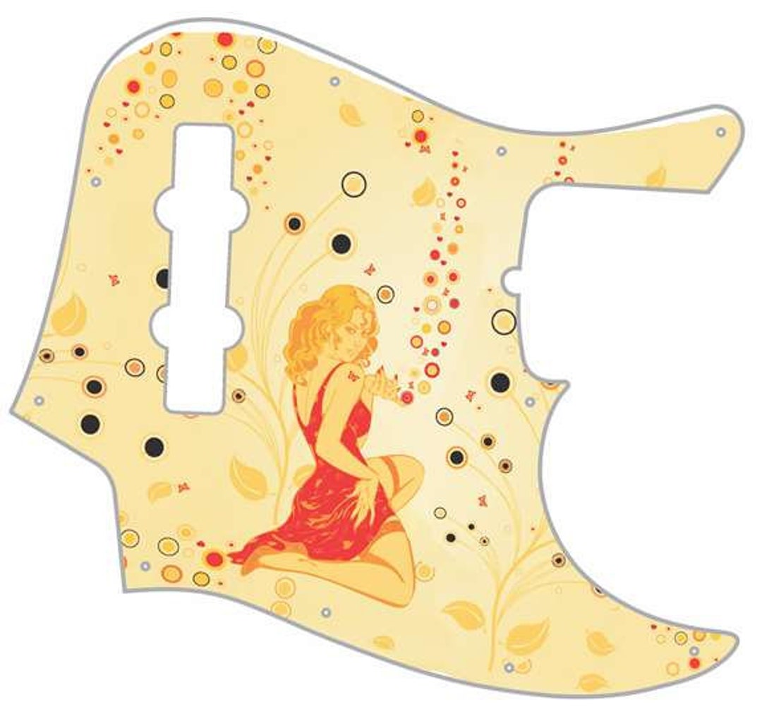 Custom Graphical Pickguard to Fit Fender J Bass Jazz Bass Faded Yellow ...