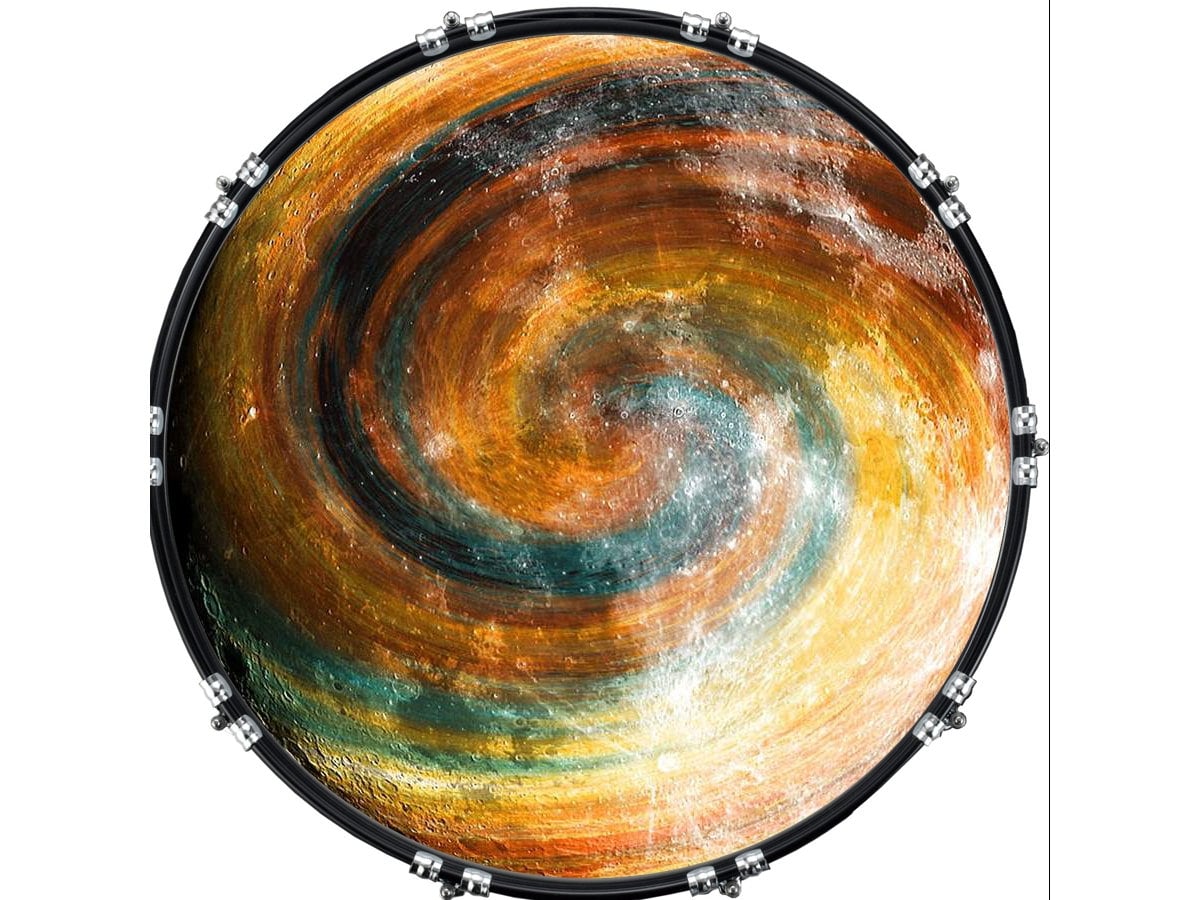 Custom Aquarian Bass Kick Drum Head Front Drumskin Space - Spiral Moon ...