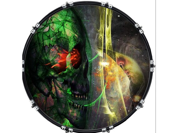 Custom Aquarian Bass Kick Drum Head Front Drumskin Skull | Etsy