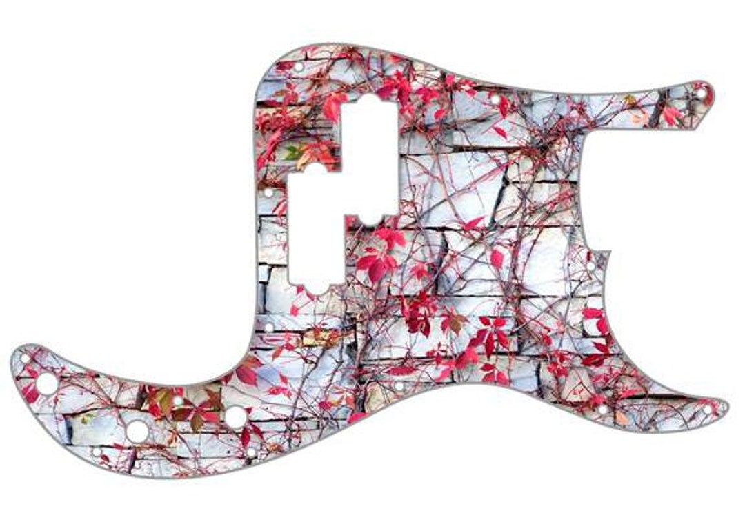 Custom Graphical Pickguard to Fit Fender P Bass Precision Bass Pink Ivy ...
