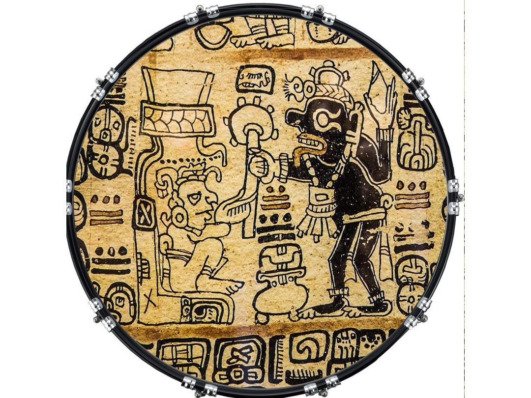 Custom Aquarian Bass Kick Drum Head Front Drumskin Aztec 1 - Etsy